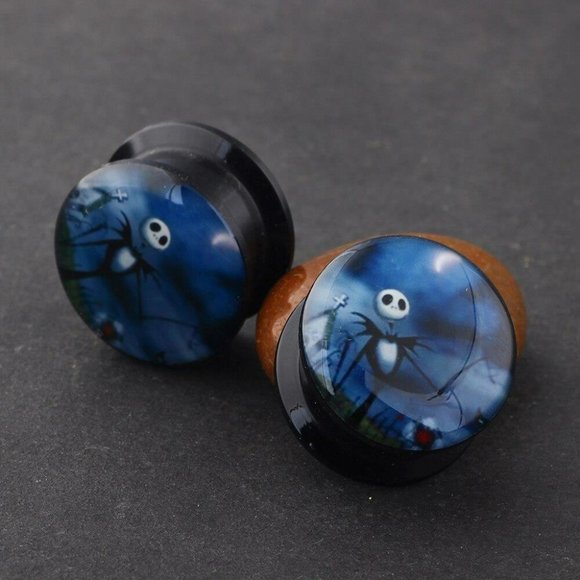 Jewelry | Skeleton Screw On Ear Plugs Plug Stretcher Pair G 8mm Many ...